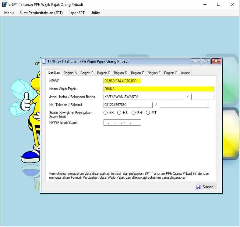 Panduan Formulir SPT 1770 di Aplikasi e-SPT Pajak Pribadi Tahunan
