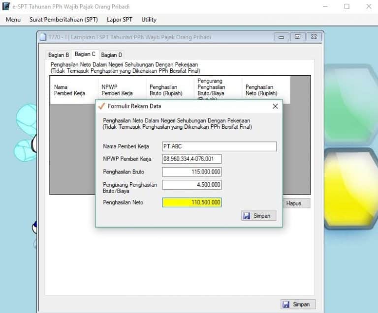 Panduan Formulir SPT 1770 di Aplikasi e-SPT Pajak Pribadi Tahunan