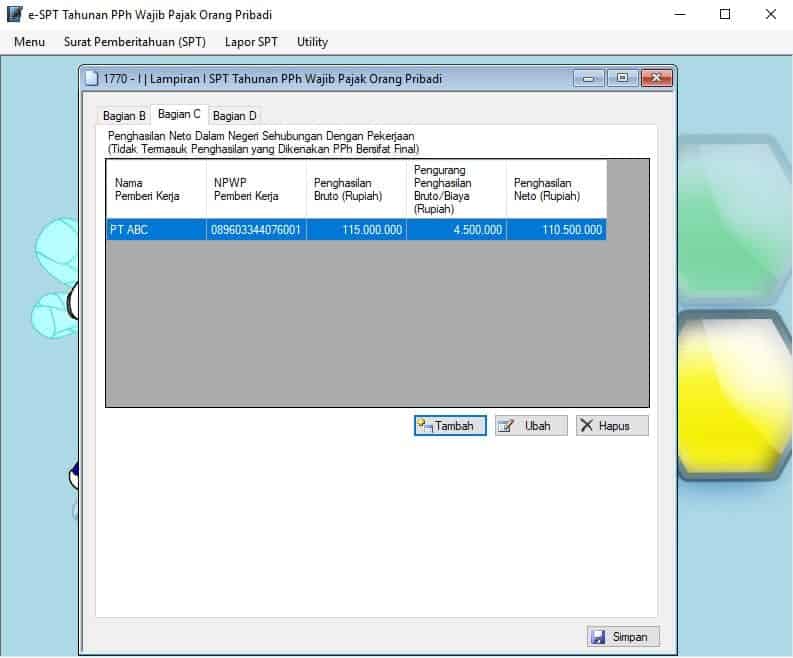 Panduan Formulir SPT 1770 di Aplikasi e-SPT Pajak Pribadi Tahunan