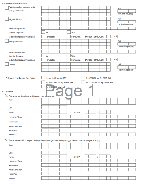 Contoh Surat Permohonan Pembuatan NPWP Pribadi untuk Usaha