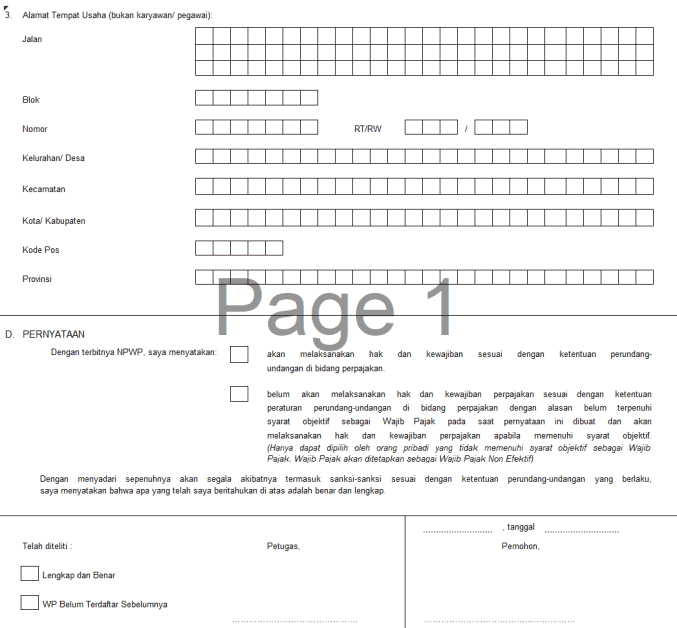 Formulir Pendaftaran NPWP Terbaru!