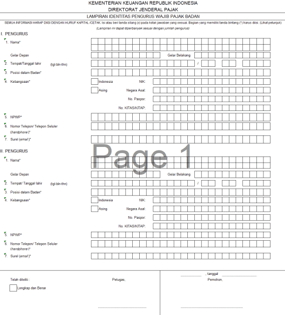 Formulir Pendaftaran NPWP Terbaru!