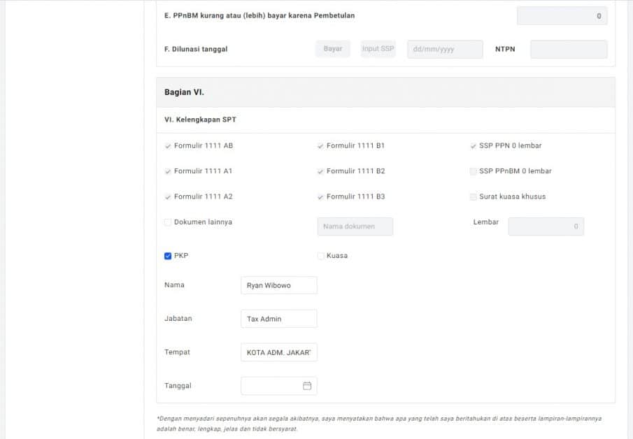 Bentuk Pengisian dan Contoh SPT Masa PPN Adalah Berikut ini!