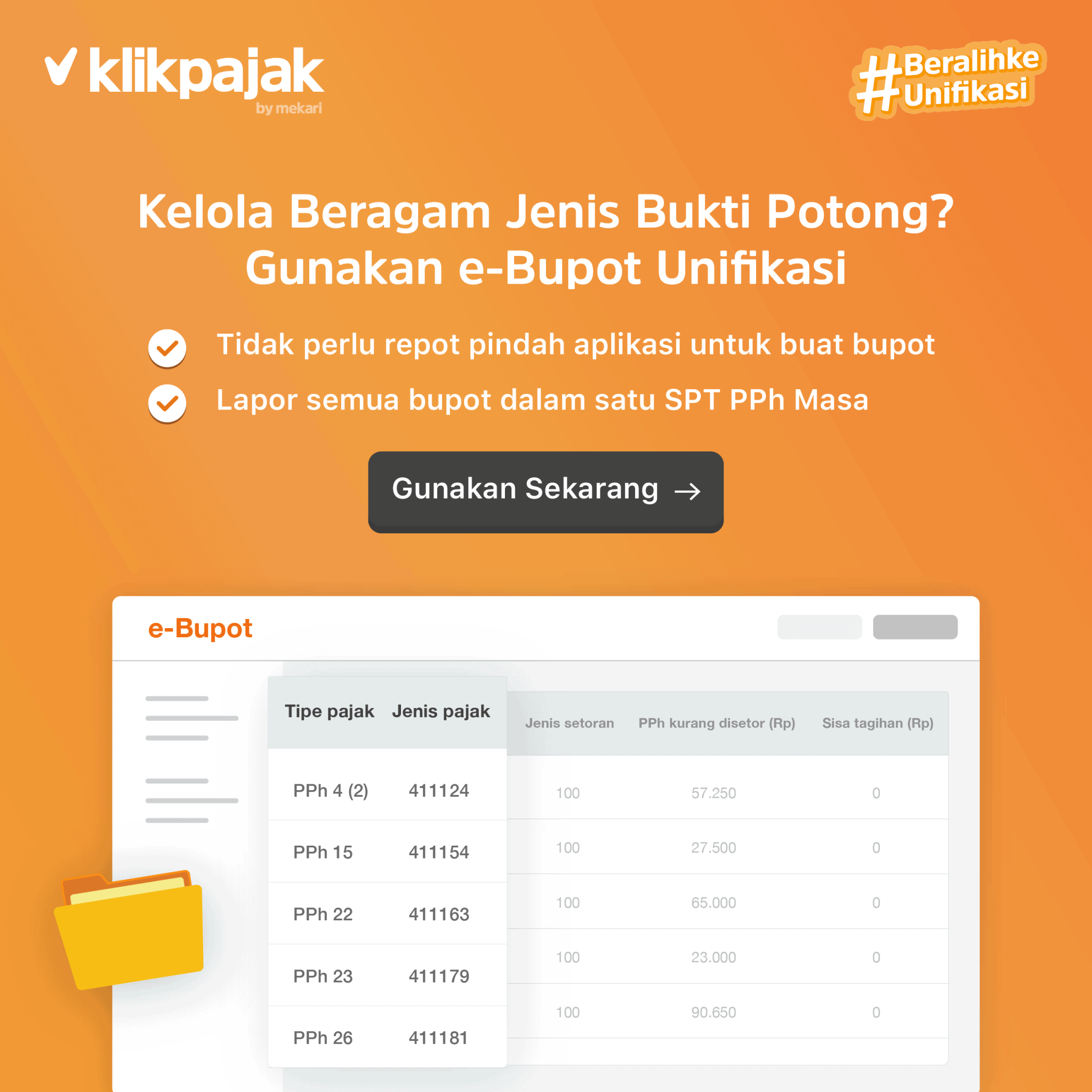 eBupot Unifikasi adalah dan Aturan e Bupot Unifikasi