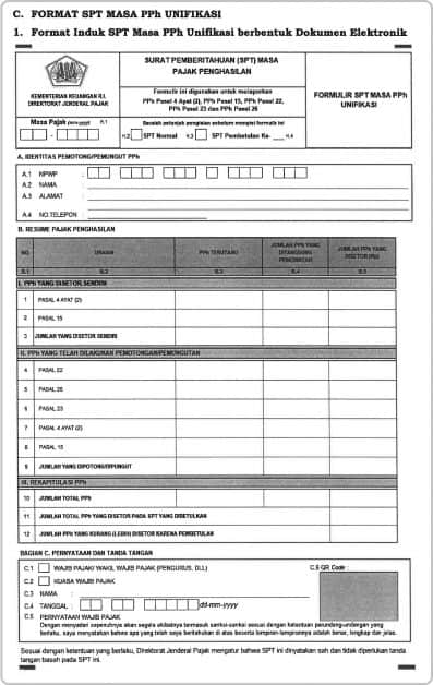 Formulir SPT Masa PPh Pasal 23 Excel Terbaru