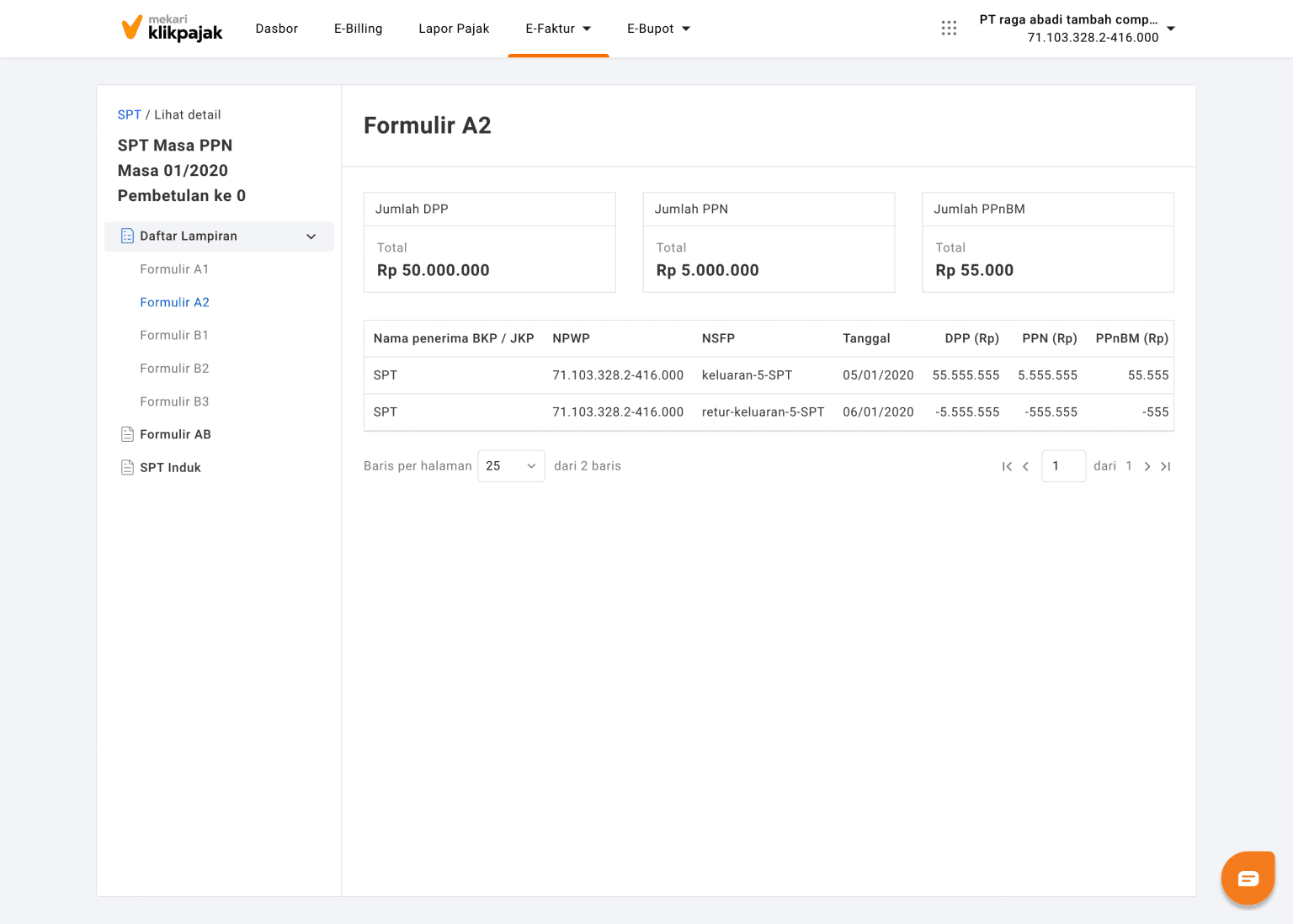 Pengisian SPT Masa PPN dan Contoh