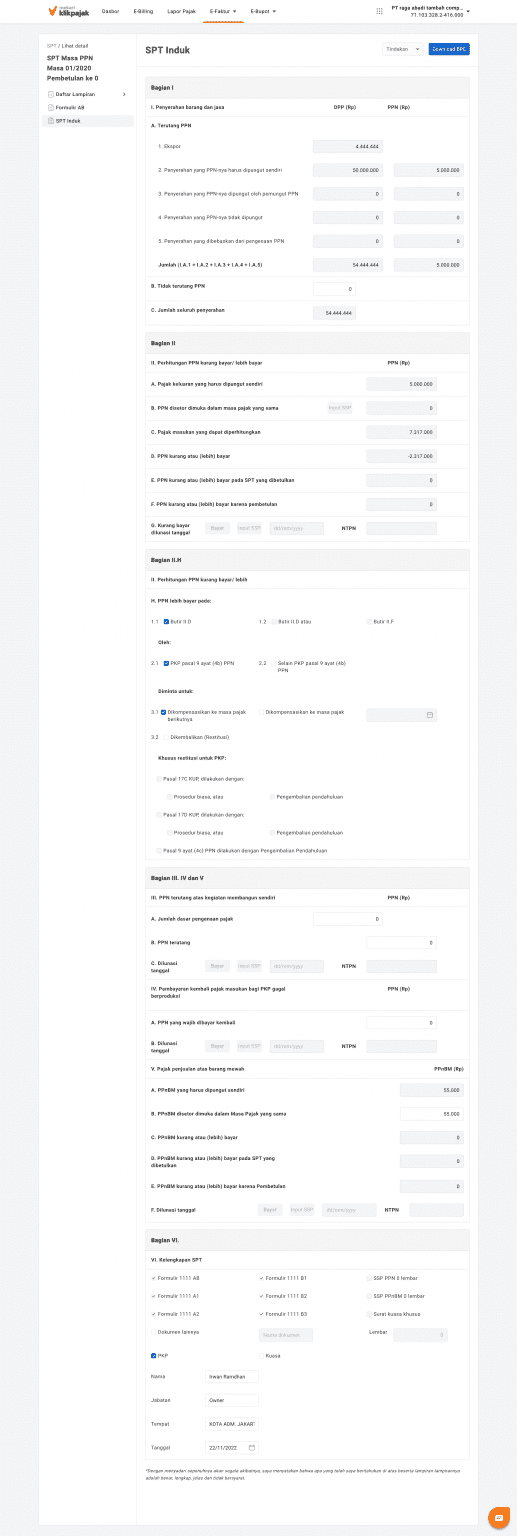 SPT Masa PPN : Contoh dan Cara Pengisiannya