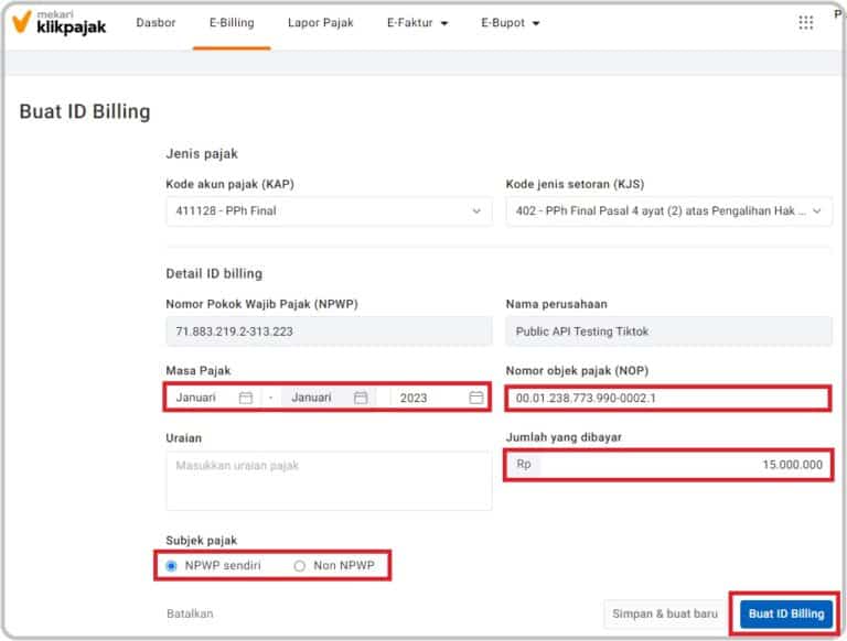 Bagaimana Cara Buat e Billing PPh Pasal 4 Ayat 2?