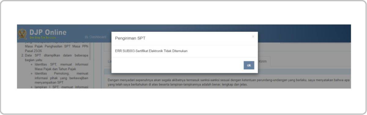Solusi ERR SUB003-Sertifikat Elektronik Tidak Ditemukan Solusi ERR SUB003-Sertifikat Elektronik Tidak Ditemukan