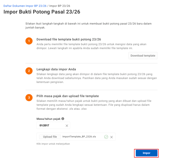 Bagaimana Cara Impor Bukti Potong PPh 23 ke eForm?